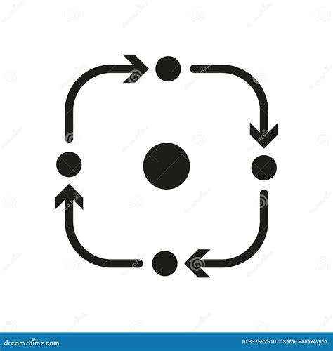 Circular Process Icon Arrow Rotation Symbol Abstract Cycle Flow