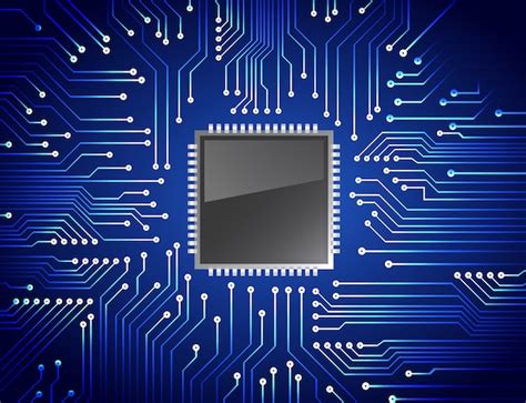 Premium Vector CPU Blue Circuit Board Future Technology