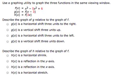Solved Sketch The Graphs Of The Three Functions By Hand On