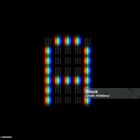 광채 빨간색 녹색파란색 픽셀 벡터 일러스트와 Rgb 픽셀 글꼴 문자 0명에 대한 스톡 벡터 아트 및 기타 이미지 0명 3차원 형태 개체 그룹 Istock