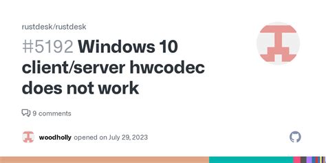 Windows Client Server Hwcodec Does Not Work Issue Rustdesk Rustdesk GitHub