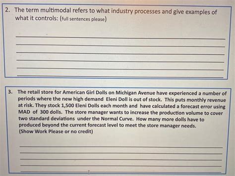 Solved 2 The Term Multimodal Refers To What Industry