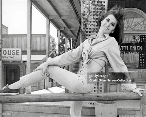 American Actress Stefanie Powers Posing On A Western Film Set Circa
