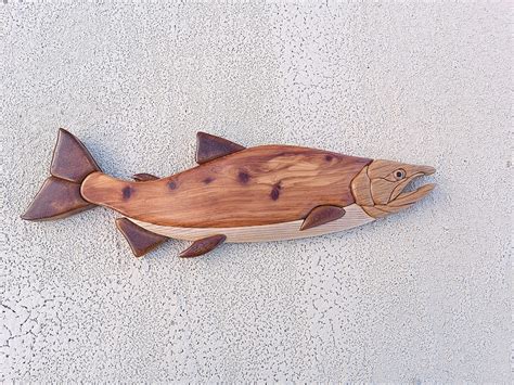 Sockeye Salmon Patterns Salmon Alaska Fish Intarsia Intarsia Wood Art Etsy