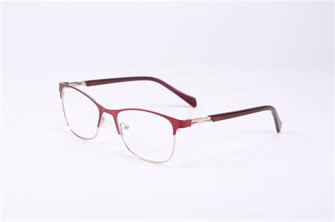 Stainless Steel Red Optical Eyewear Wire Metal Frame Glasses