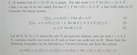Solved 2 5 Marks Let Gve Be A Graph For Any Node V∈v