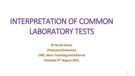Interpretation Of Common Lab Testspptx Blood Disorders Diseases