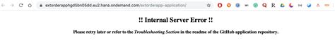 Internal Server Error Issue 1 SAP Samples S4hana Ext Order
