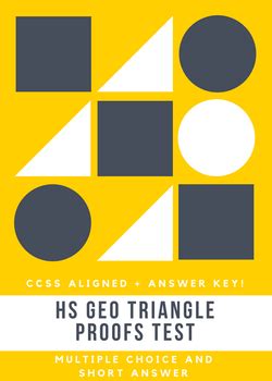 Triangle Proofs Test By The Algebra Dollar Tree TpT