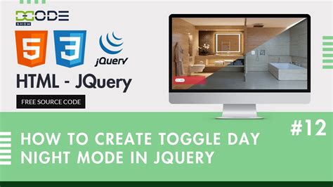 How To Create Toggle Day Night Mode With Html Css And Jquery Youtube
