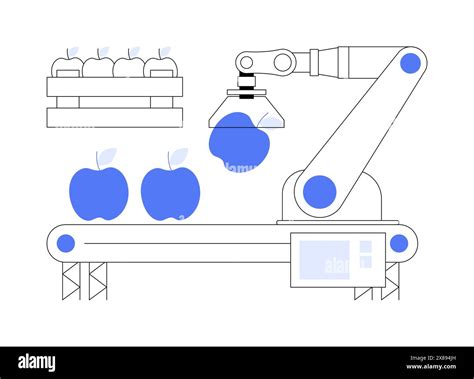 Sorting And Packing Robots Isolated Cartoon Vector Illustrations Stock