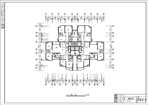 某国家级图书馆详细平面CAD设计施工图 职业院校 土木在线