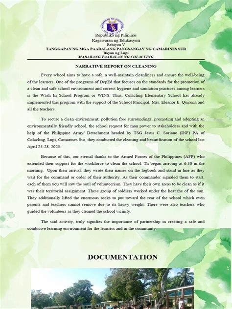 Narrative Report Army Rabuz Download Free Pdf Natural Environment Environment