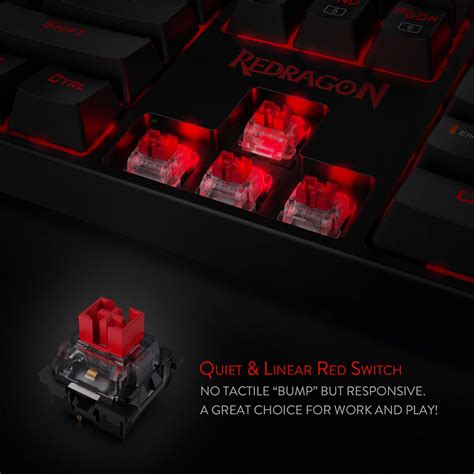 Redragon K582 Red светодиодный Механическая игровая клавиатура 104 стандартная раскладка N