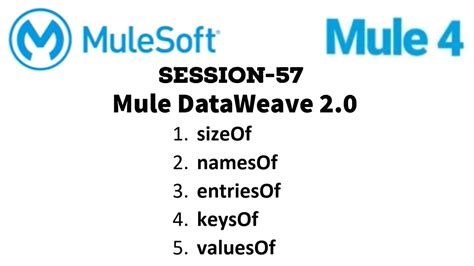 Mulesoft Mule Esb 4 Session 57 Mule Dataweave 20 Keysof Valuesof Entriesof Sizeof