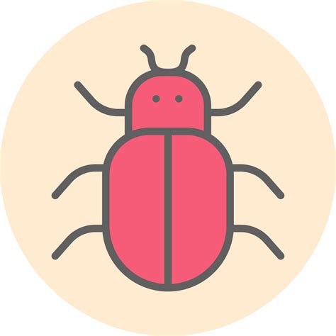 Red Bug Icon On Yellow Circle Background 24362228 Vector Art At Vecteezy