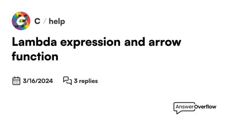 Lambda Expression And Arrow Function C