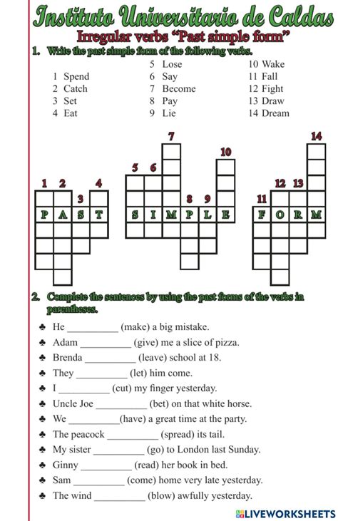 Past Simple Irregular Verbs Online Worksheet For Elementary You Can Do The Exercises Online Or