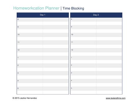 Free Printable Time Blocking Templates Pdf Word Excel Daily