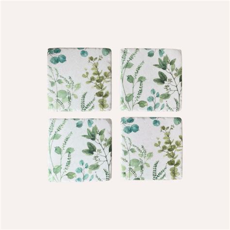 Set Of 4 Eucalyptus Coasters Daisy Daze Homeware