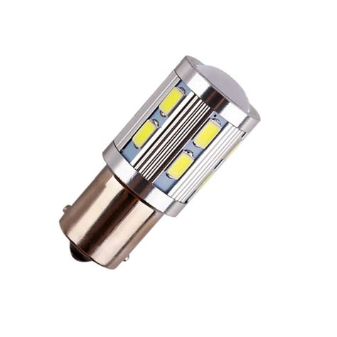 Лампа светодиодная P21W / BA15S 12V 12SMD + 5W Cree линза бел ...