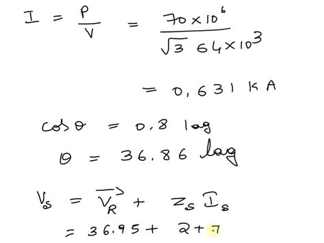 A 69 Kv Three Phase Short Transmission Line Is 16 Km Long The Line Has A Per Phase Series