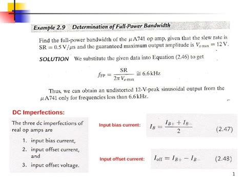 PPT 1 DC Imperfections Input Bias Current Input Offset Current DOKUMEN TIPS