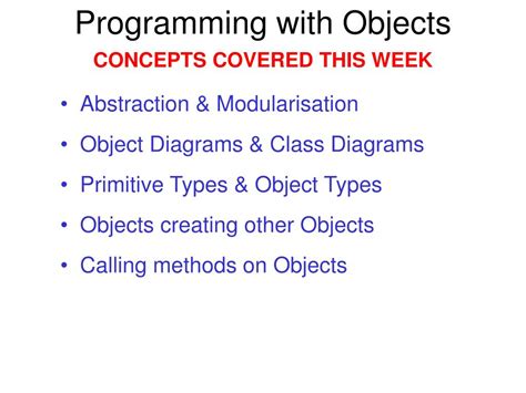 Ppt Programming With Objects Creating Cooperating Objects Week 6