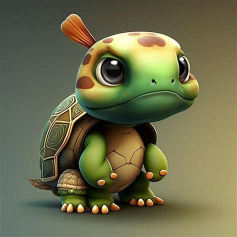Premium Photo Cute Cartoon Turtle Character