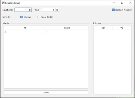 Github Mmabas Gaussjordan Gausian Elimination Solver Basic Desktop Application To Solve
