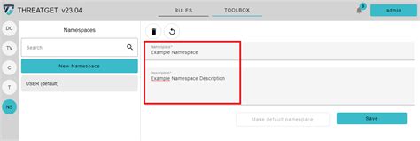 Managing Namespaces Threatget