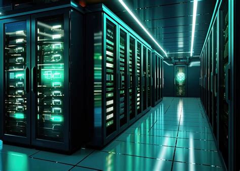 Premium Photo Server Racks In Server Room Data Storage Data Centers