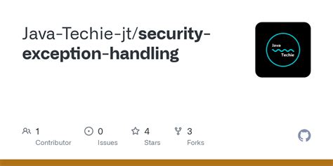 GitHub Java Techie Jt Security Exception Handling