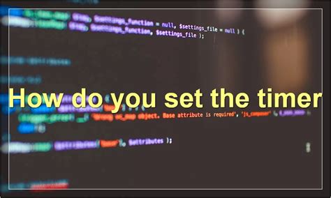 How To Use A Timer A Comprehensive Guide Food Readme