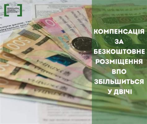 Компенсація за безкоштовне розміщення ВПО збільшиться у двічі Безоплатна правнича допомога