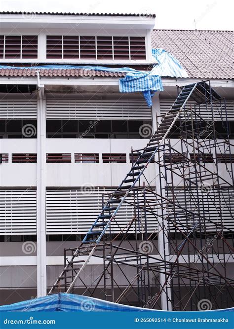 Scaffold Structure At Construction Site Stock Image