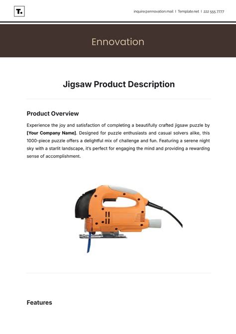 Free Jigsaw Product Description Template To Edit Online