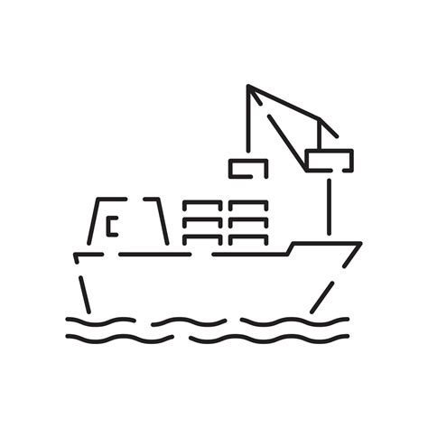 Cargo Port Line Icon Air Sea Rail Freight Terminal Storage Delivery Container Shipping