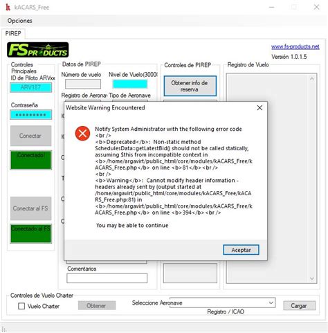 Solved Help With Errors Non Static Method Can T Not Modify Header Information KACARS PhpVMS