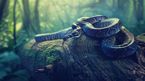 An Egyptian Ball Python As It Gracefully Coils On A Rocky Surface Its