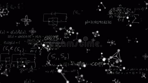 Animation Of Mathematical Formula And Shapes Moving On Black Background Stock Footage Video Of