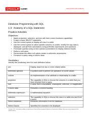 DP 1 3 Practice Ethan Viju Docx Oracle Academy Database