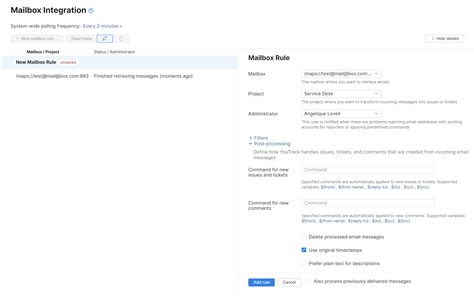 Mailbox Integrations With Standard Issue Tracking Projects YouTrack