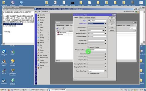 Konfigurasi User Hotspot Mikrotik Hotspot Mikrotik Konfigurasi Tet