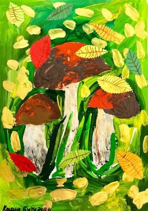 Мухоморы в лесу осень аппликация рисование Интересный контент в группе Детское развитие