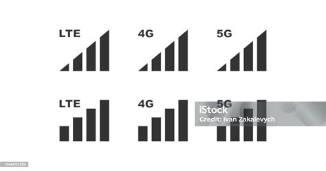 Signal Mobile Icon Set Gsm Level Lte 4g 5g Illustration Symbol Sign Signal Smartphone Vector