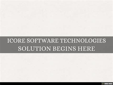 Icore Software Technologies Ppt