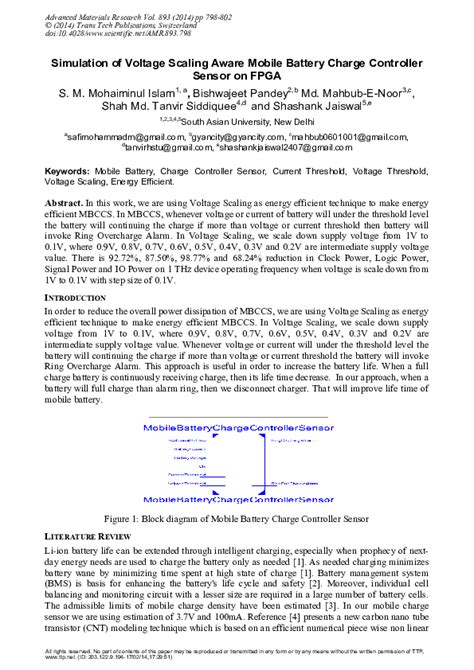Pdf Simulation Of Voltage Scaling Aware Mobile Battery Charge Controller Sensor On Fpga