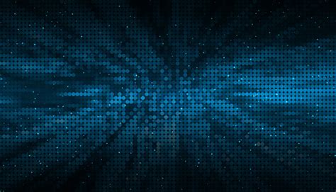 벡터 추상 방사선 점 일러스트 레이 션 높은 컴퓨터 기술 어두운 파란색 배경 첨단 디지털 기술 개념입니다 0명에 대한 스톡 벡터 아트 및 기타 이미지 Istock