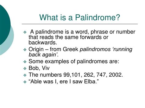 PPT Palindrome Quiz PowerPoint Presentation Free Download ID